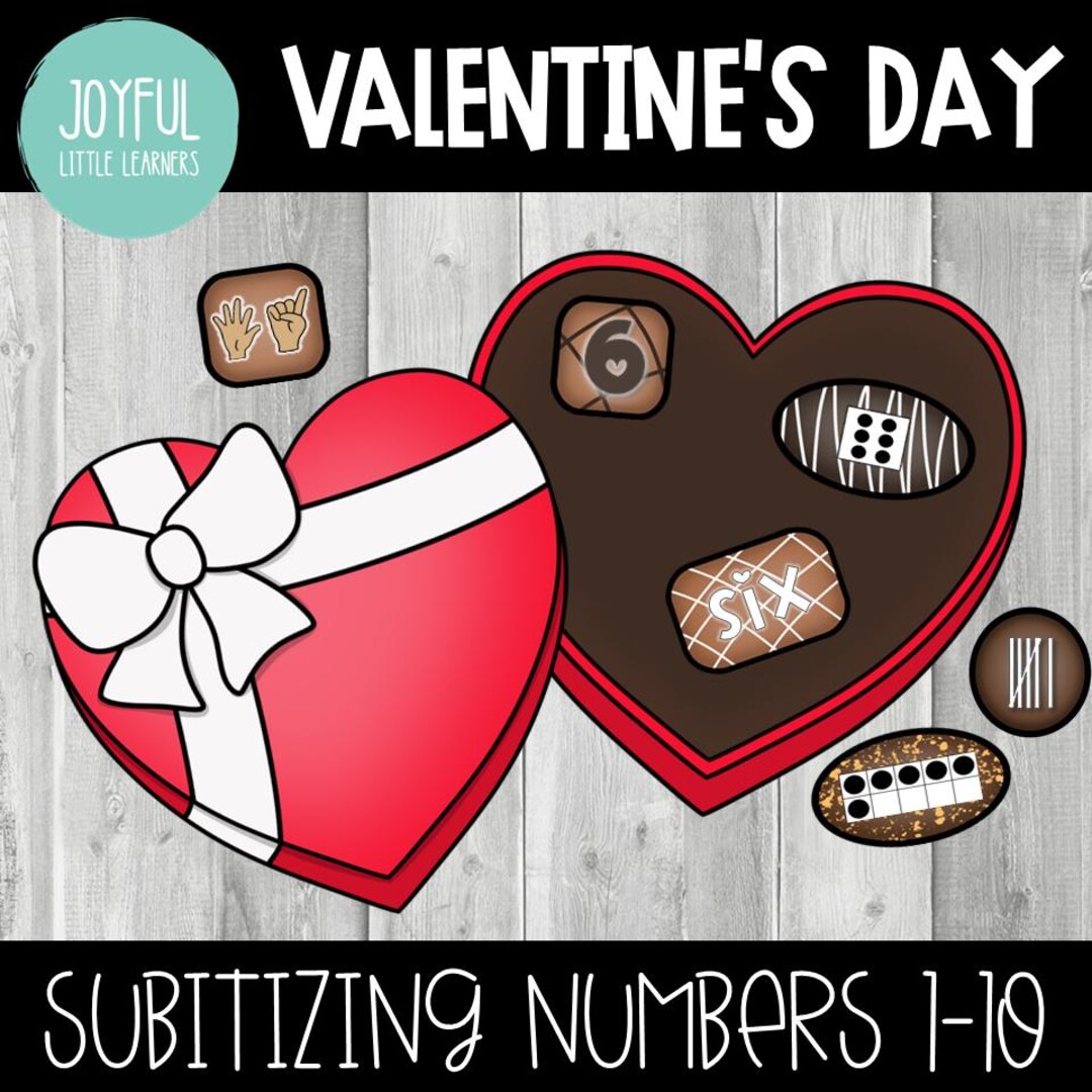 Valentine's Day Subitizing Box of Chocolates | Valentine's Day Number ...