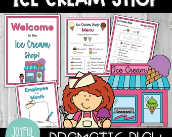 Ice Cream Shop Dramatic Play Center Summer Pretend Play Printable for ...