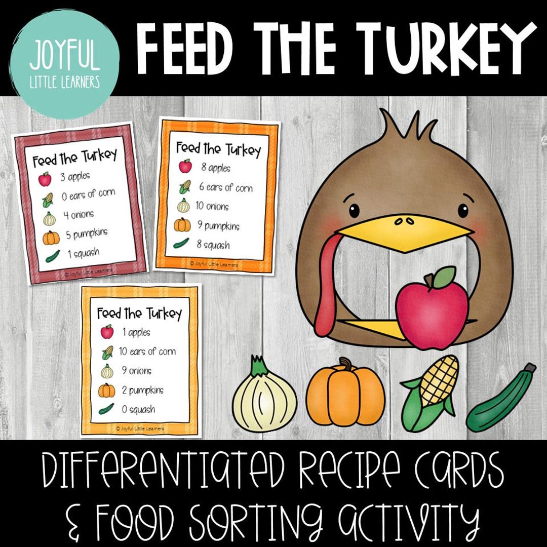 Feed the Turkey | Thanksgiving Recipe Task Cards | Feed Me Thanksgiving ...