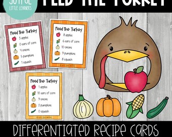 Feed the Turkey | Thanksgiving Recipe Task Cards | Feed Me Thanksgiving ...