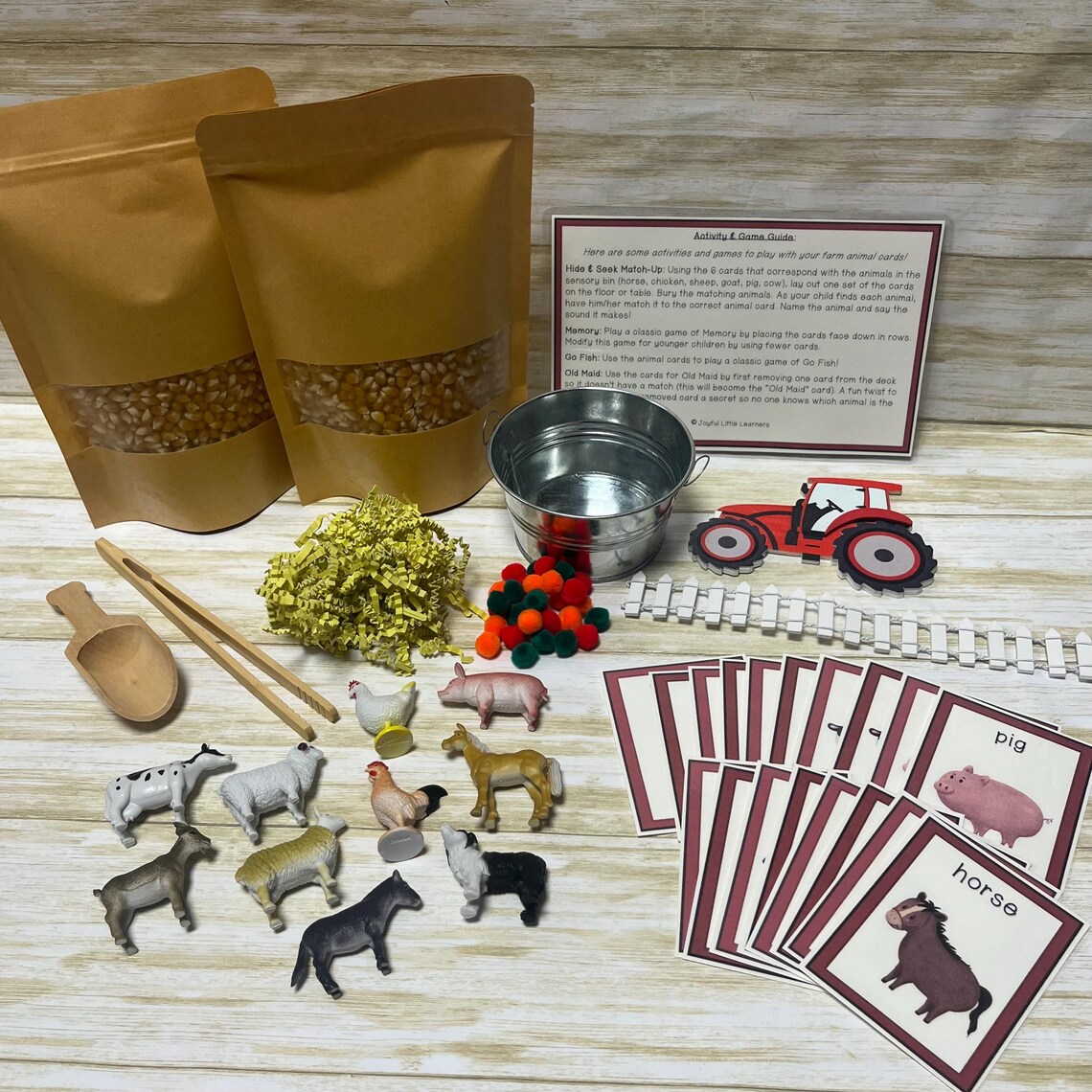 Farm Sensory Bin | Fall Sensory Kit | Farm Animals, Tractor Sensory Bin ...
