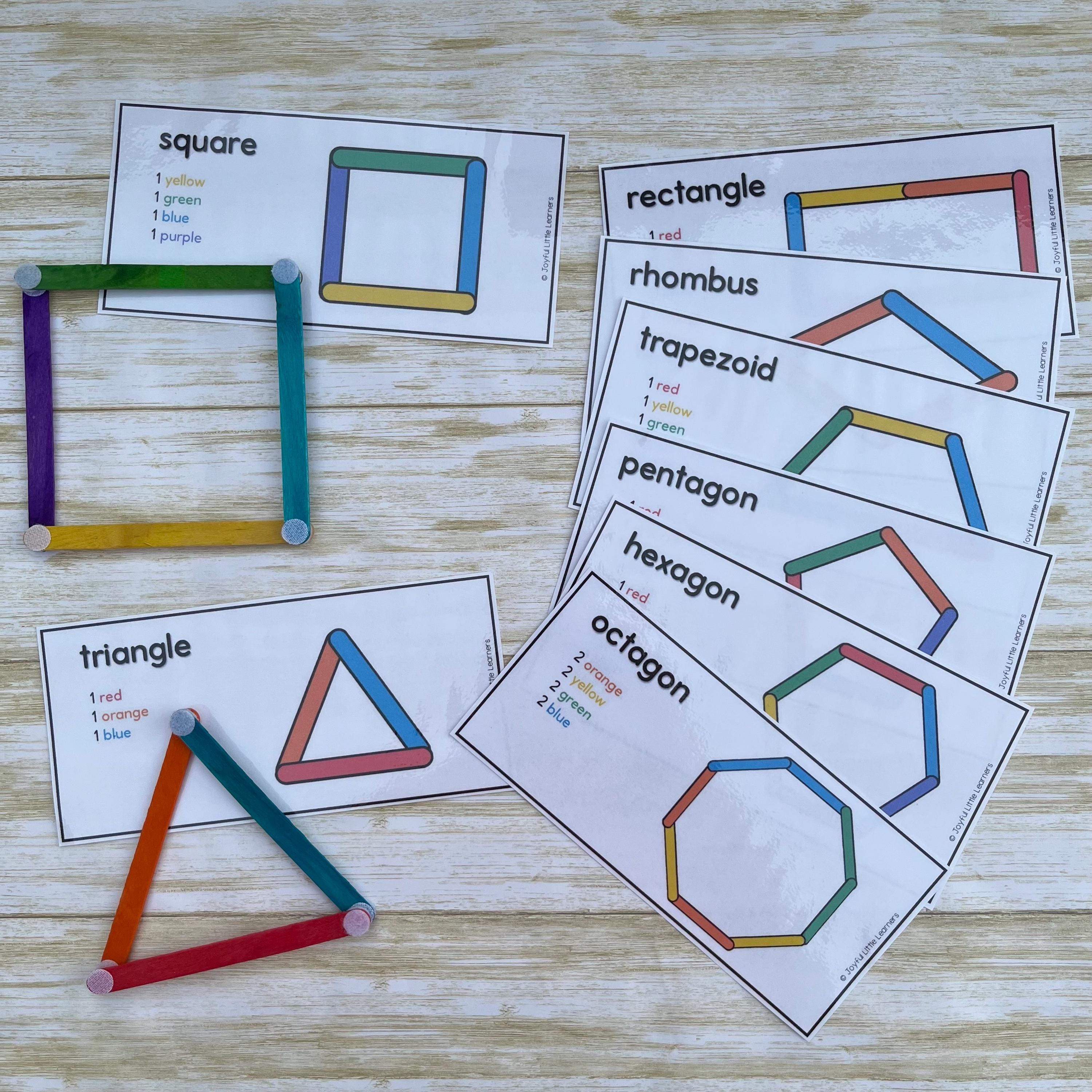 Popsicle Stick Shapes Busy Bag | Build-a-shape Learning Activity for ...