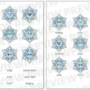 Winter Snowflakes Feelings Card Game | Snowflake Emotion Card Activity ...