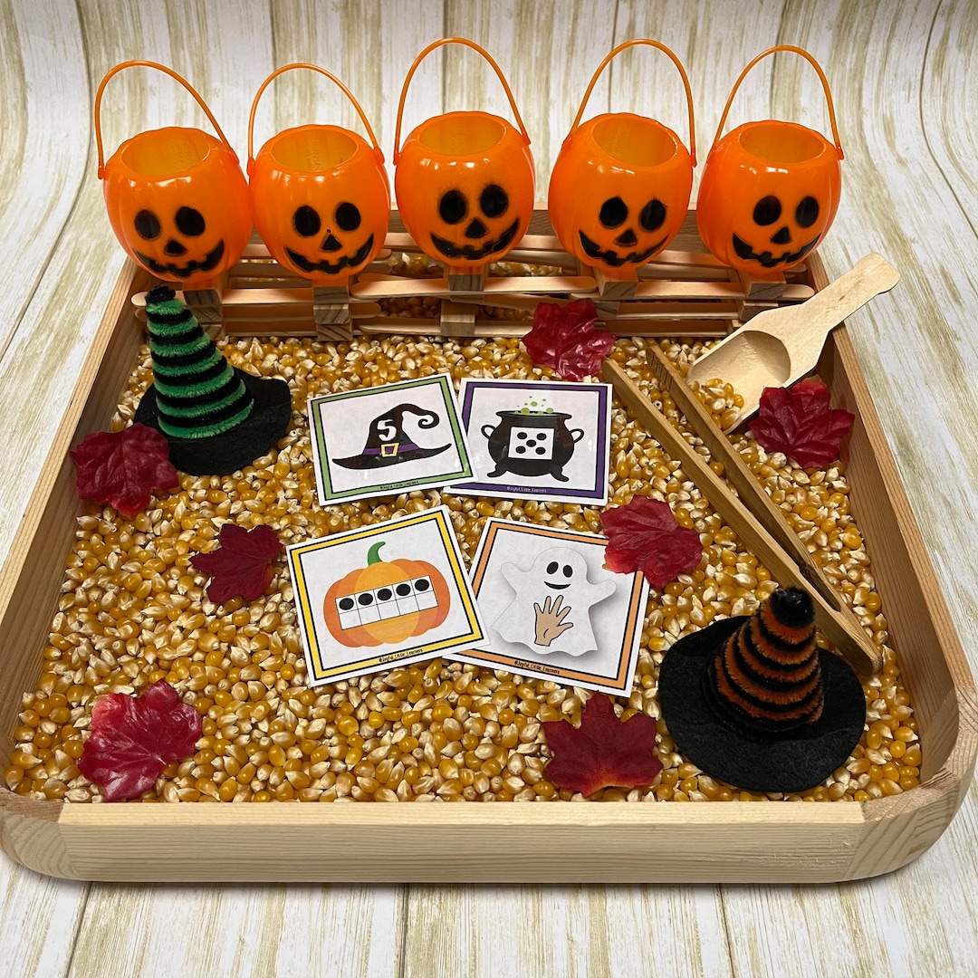 Five Little Pumpkins Numbers Sensory Bin | Halloween Sensory Bin - Etsy