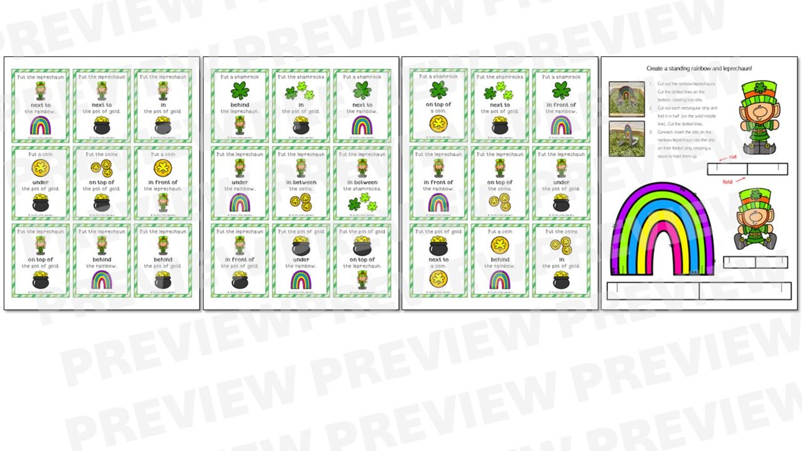 Leprechaun Preposition Cards | St. Patrick’s Day Spatial Concept ...