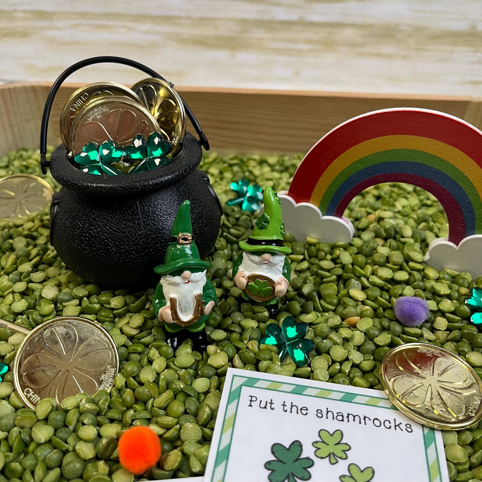 St. Patrick’s Day Leprechaun Sensory Bin | Leprechaun Prepositions ...