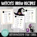 Witch’s Brew Recipe Task Cards | Halloween Witch Differentiated ...