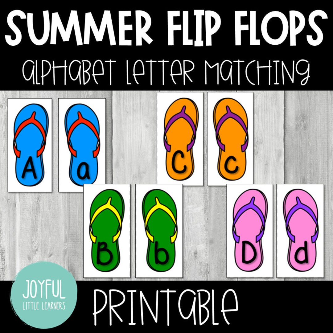 Summer Flip Flops ABC Letter Matching Beach Flip Flops Alphabet ...