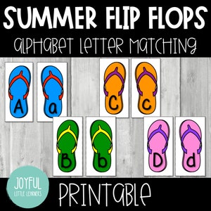 Summer Flip Flops ABC Letter Matching Beach Flip Flops Alphabet ...