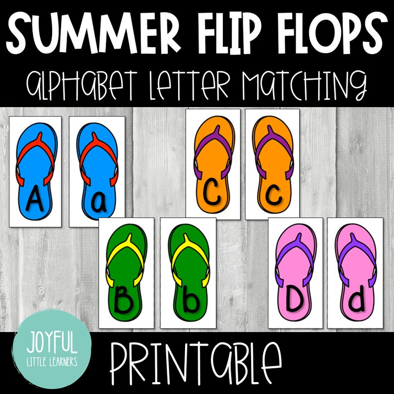 Summer Flip Flops ABC Letter Matching Beach Flip Flops Alphabet ...
