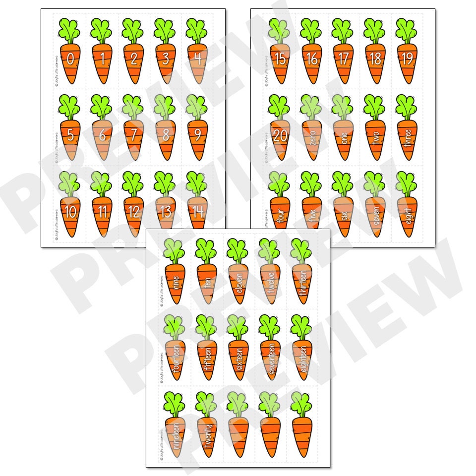 Garden Carrots Ten Frames Number Matching | Easter Carrots Task Cards ...