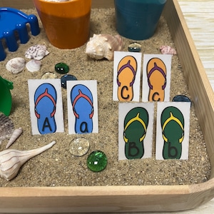 Beach Sensory Bin | Summer Sensory Kit Feat. Flip Flop Letter Matching ...