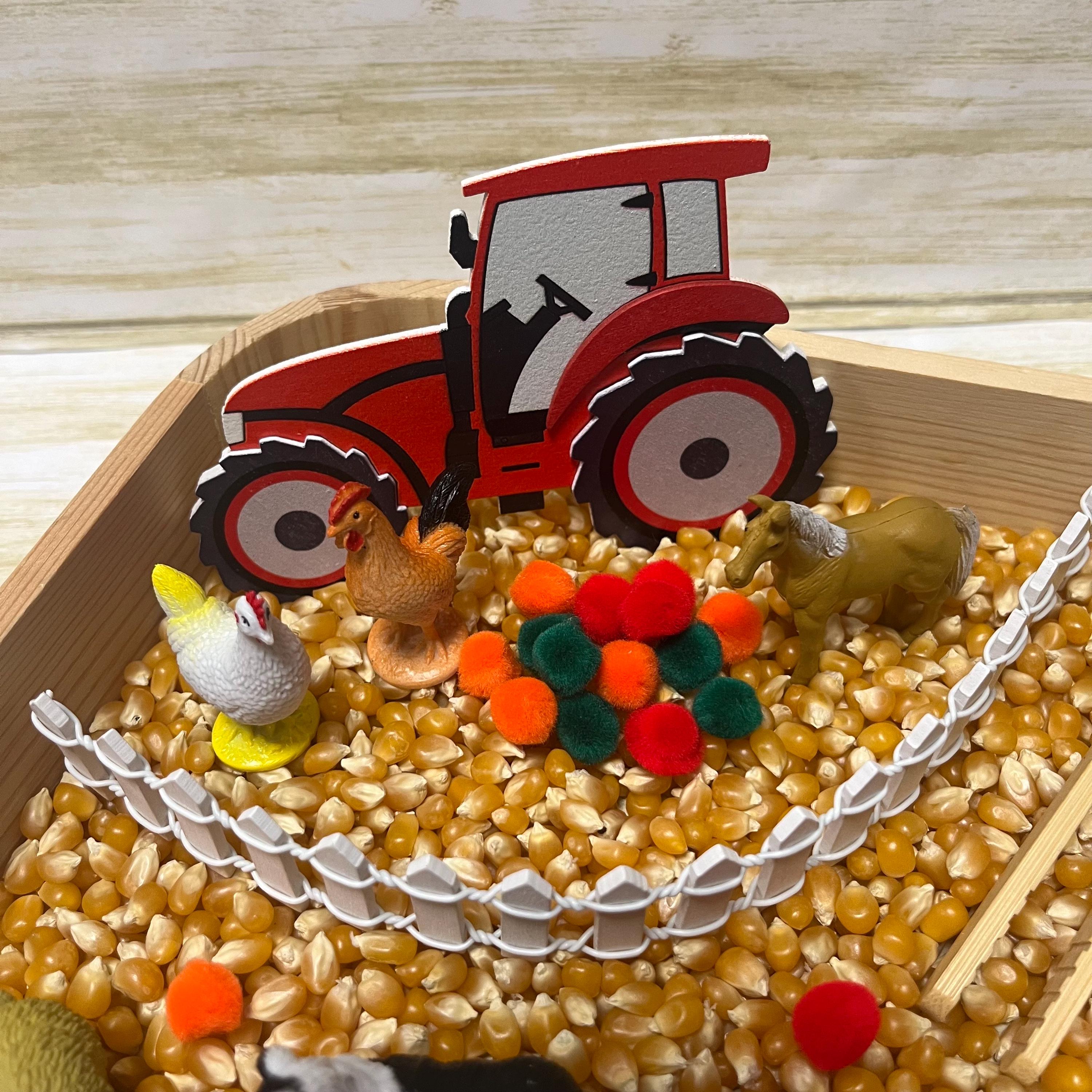 Farm Sensory Bin | Fall Sensory Kit | Farm Animals, Tractor Sensory Bin ...