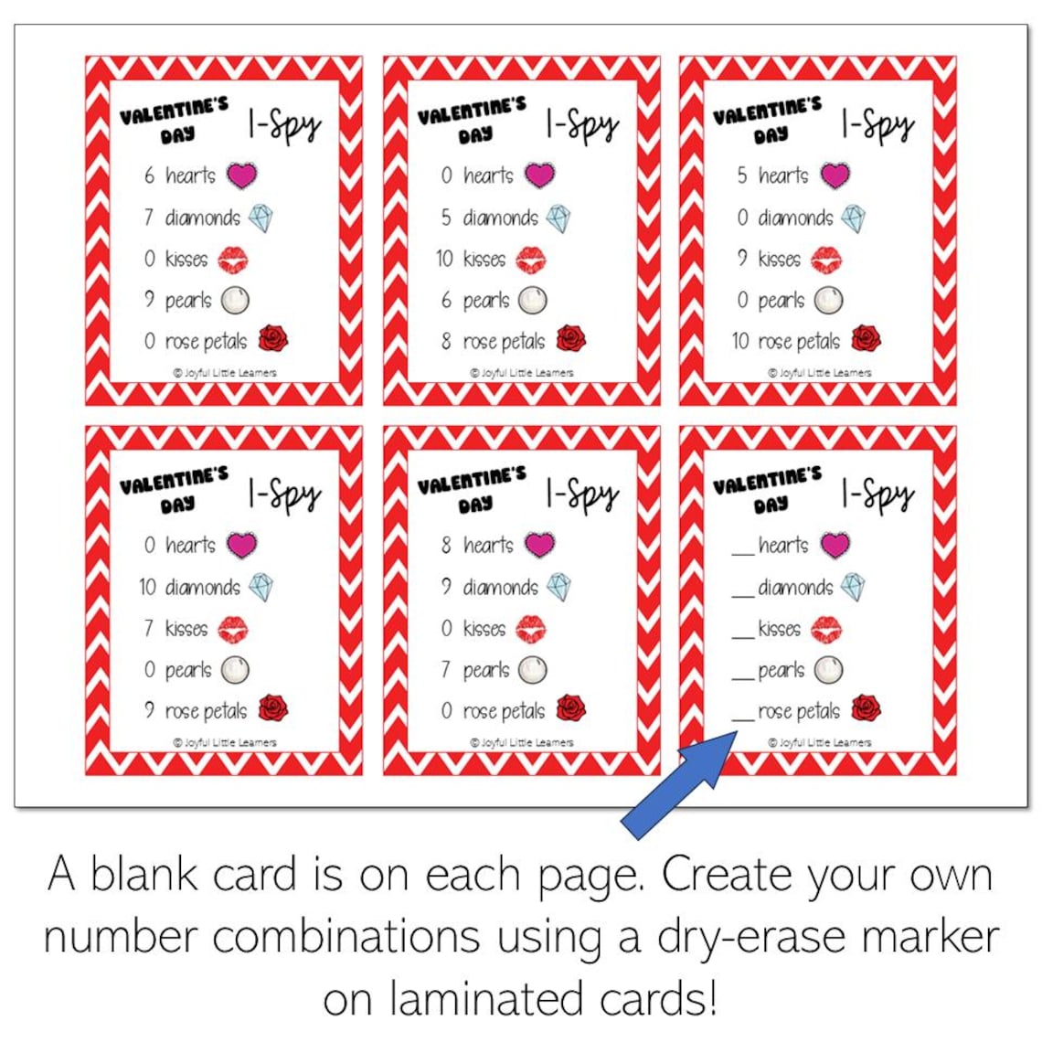 I-spy Valentine’s Day Sensory Bin Task Cards | Valentine Numbers ...