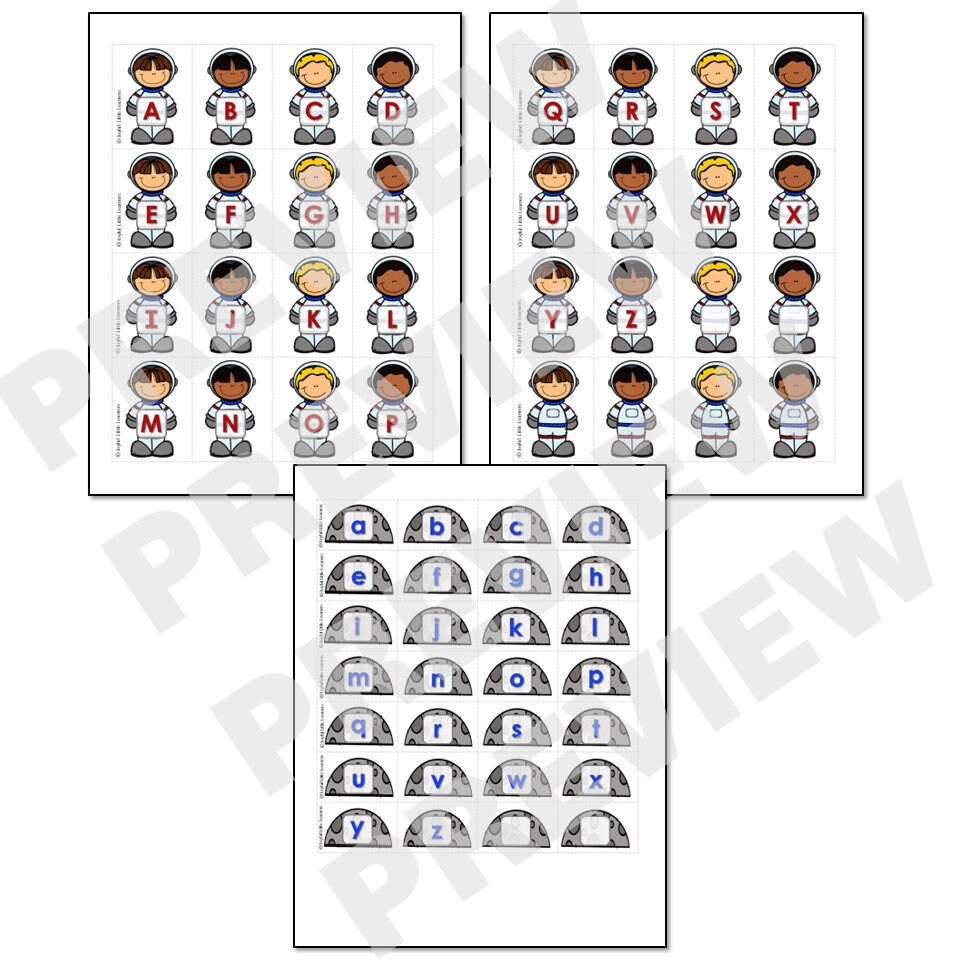 Outer Space Astronaut ABC Letter Matching Printable Digital Download - Etsy