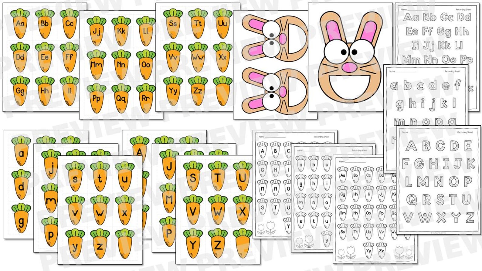 Feed the Bunny Letter Recognition | Feed Me Easter Spring Letter Naming ...