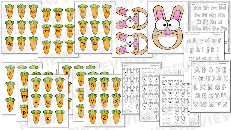 Feed the Bunny Letter Recognition | Feed Me Easter Spring Letter Naming ...