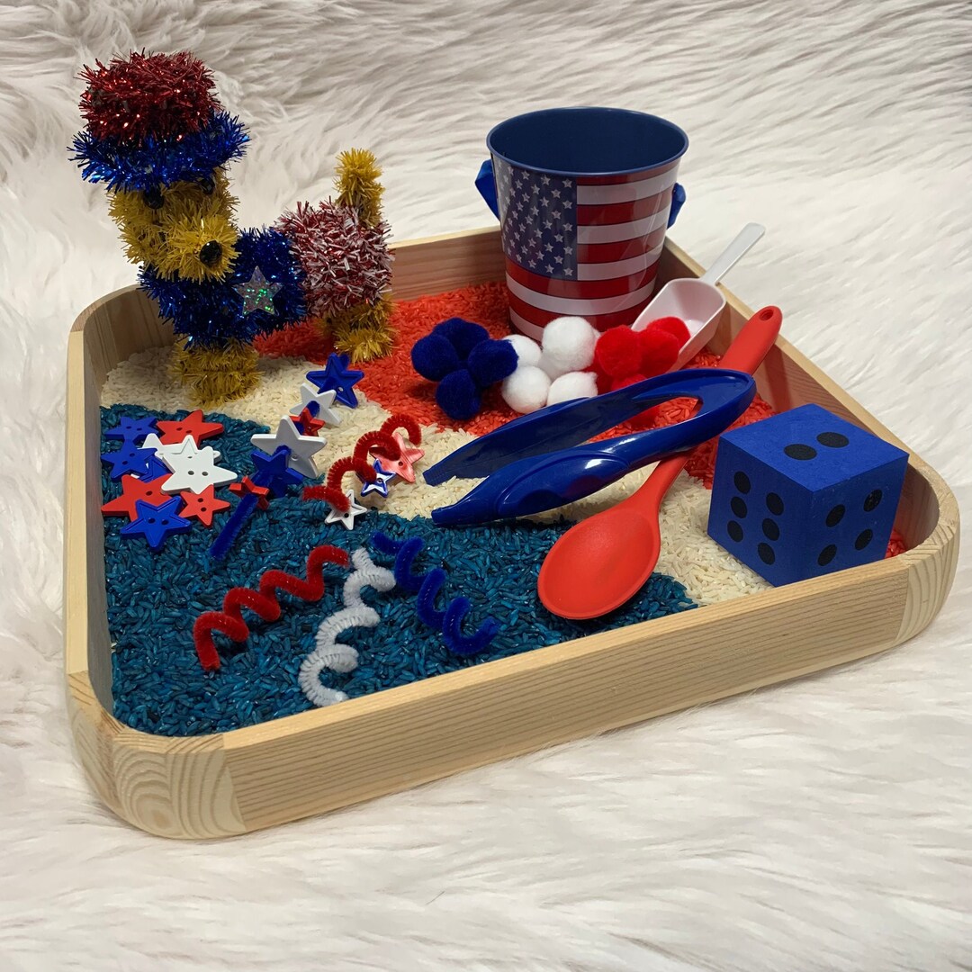 Patriotic Sensory Bin | Fourth of July Sensory Bin Featuring Counting ...