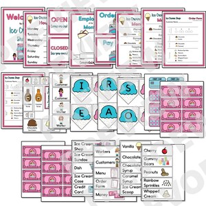 Ice Cream Shop Dramatic PLAY SET KIT | Ice Cream Shop Pretend Play Set ...