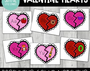 Valentine Hearts ABC Letter Matching | Valentine Alphabet Matching ...