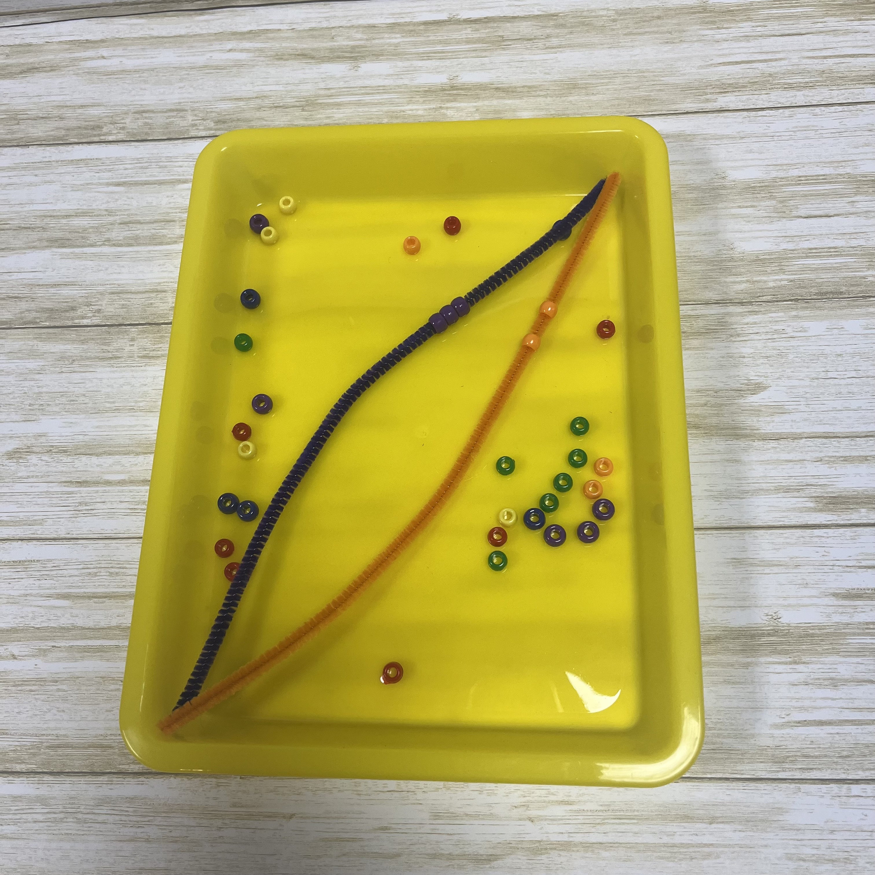 Pipe Cleaner Bead Threading and Color Sorting Toddler Busy Bag - Etsy