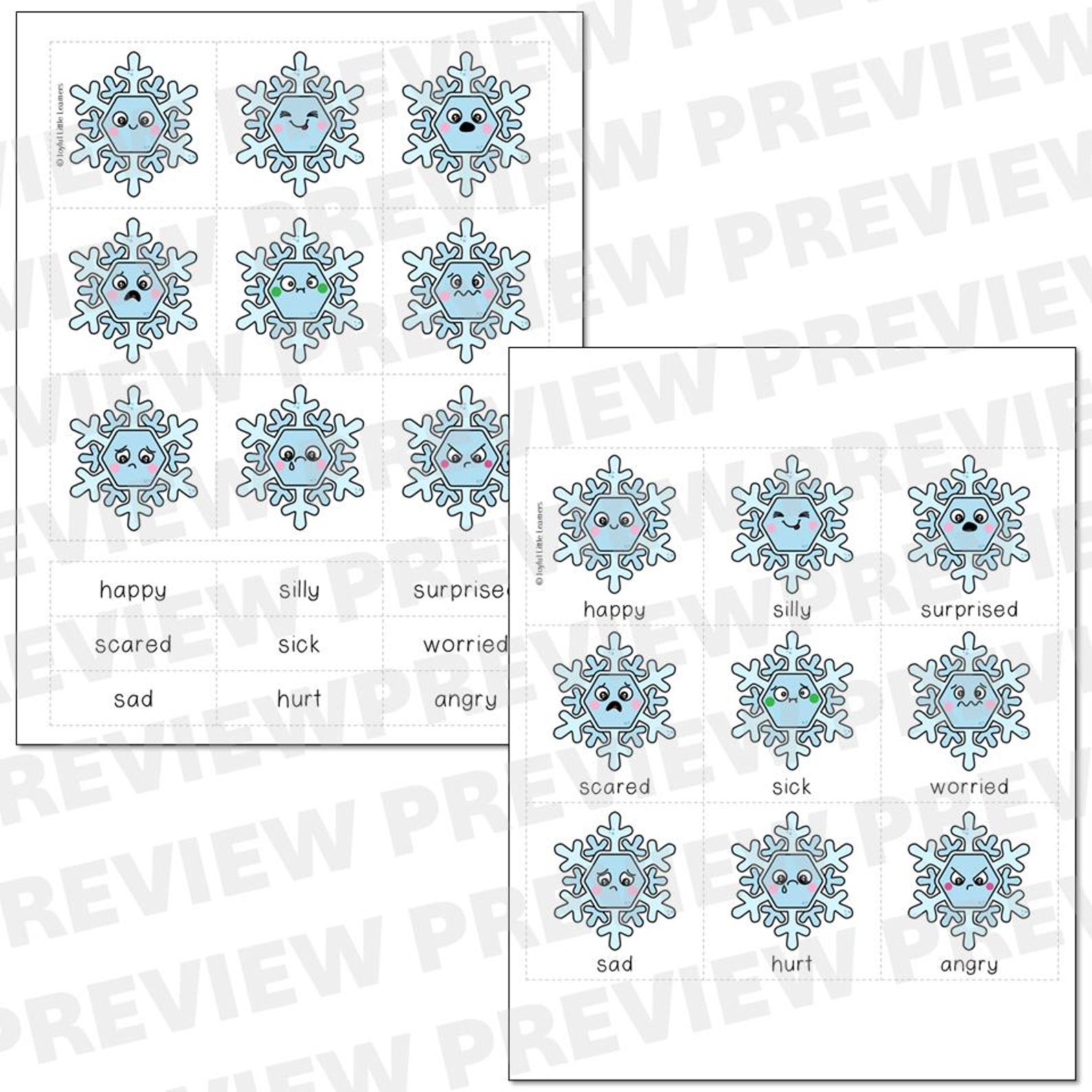 Winter Snowflakes Feelings Card Game | Snowflake Emotion Card Activity ...