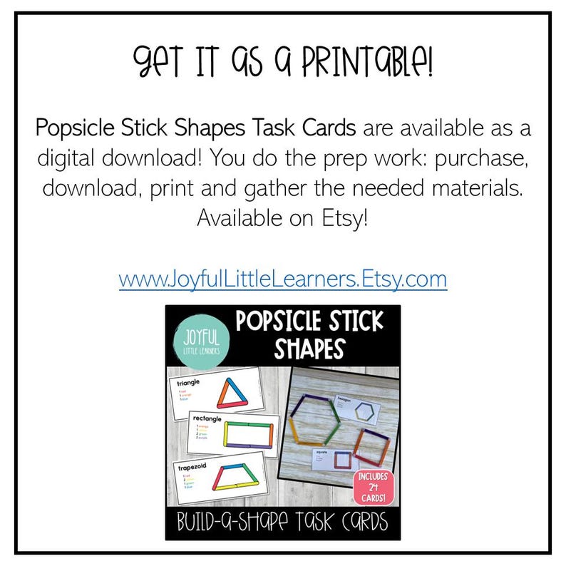 Popsicle Stick Shapes Busy Bag | Build-a-shape Learning Activity for ...
