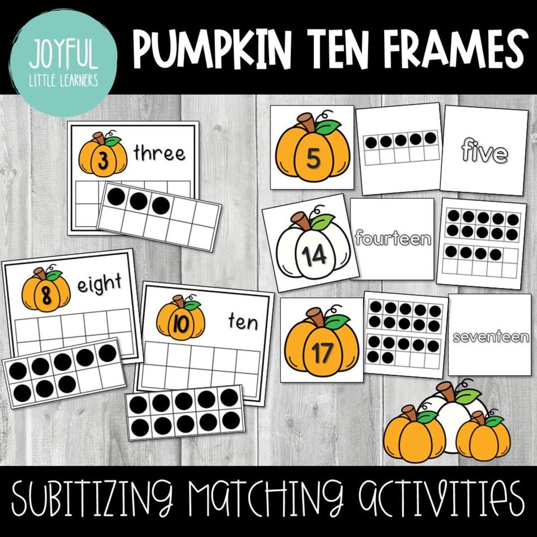 Pumpkin Ten Frames Subitizing Matching | Fall Pumpkin Ten Frames ...