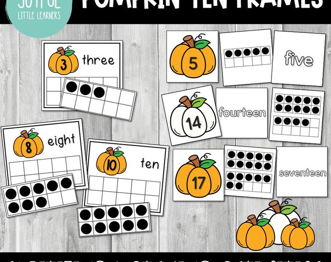 Pumpkin Ten Frames Subitizing Matching | Fall Pumpkin Ten Frames ...