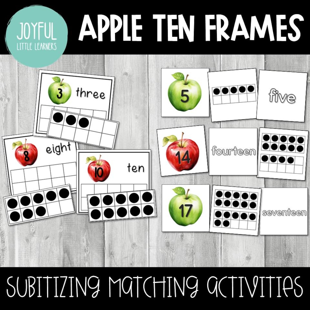 Apple Ten Frames Subitizing Matching Activity | Fall Apples Ten Frames ...