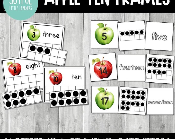 Apple Ten Frames Subitizing Matching Activity | Fall Apples Ten Frames ...