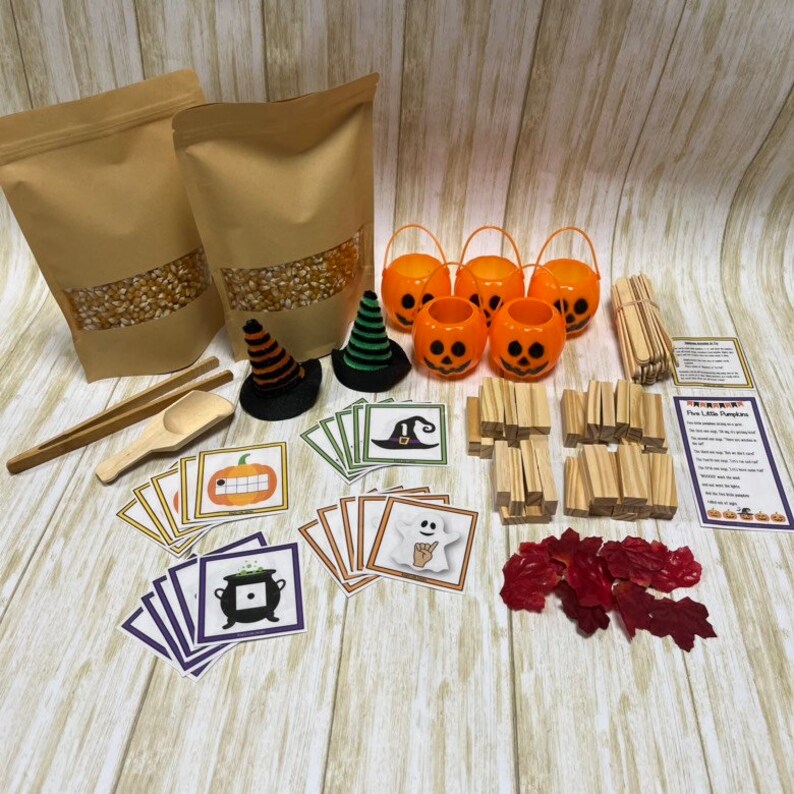 Five Little Pumpkins Numbers Sensory Bin | Halloween Sensory Bin - Etsy