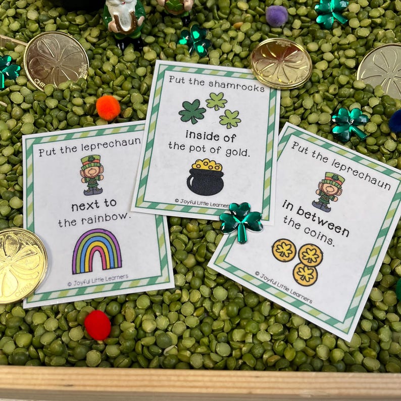 St. Patrick’s Day Leprechaun Sensory Bin | Leprechaun Prepositions ...
