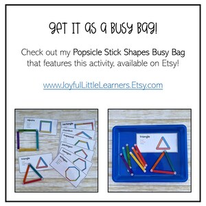 Popsicle Stick Shapes Task Cards | Build-a-shape Centers Busy Bag ...