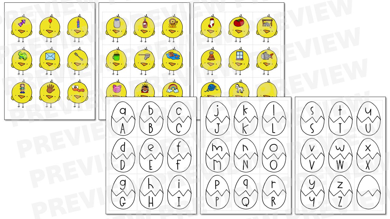 Spring Chicks Letter and Beginning Sound Matching | Easter Chicks ...