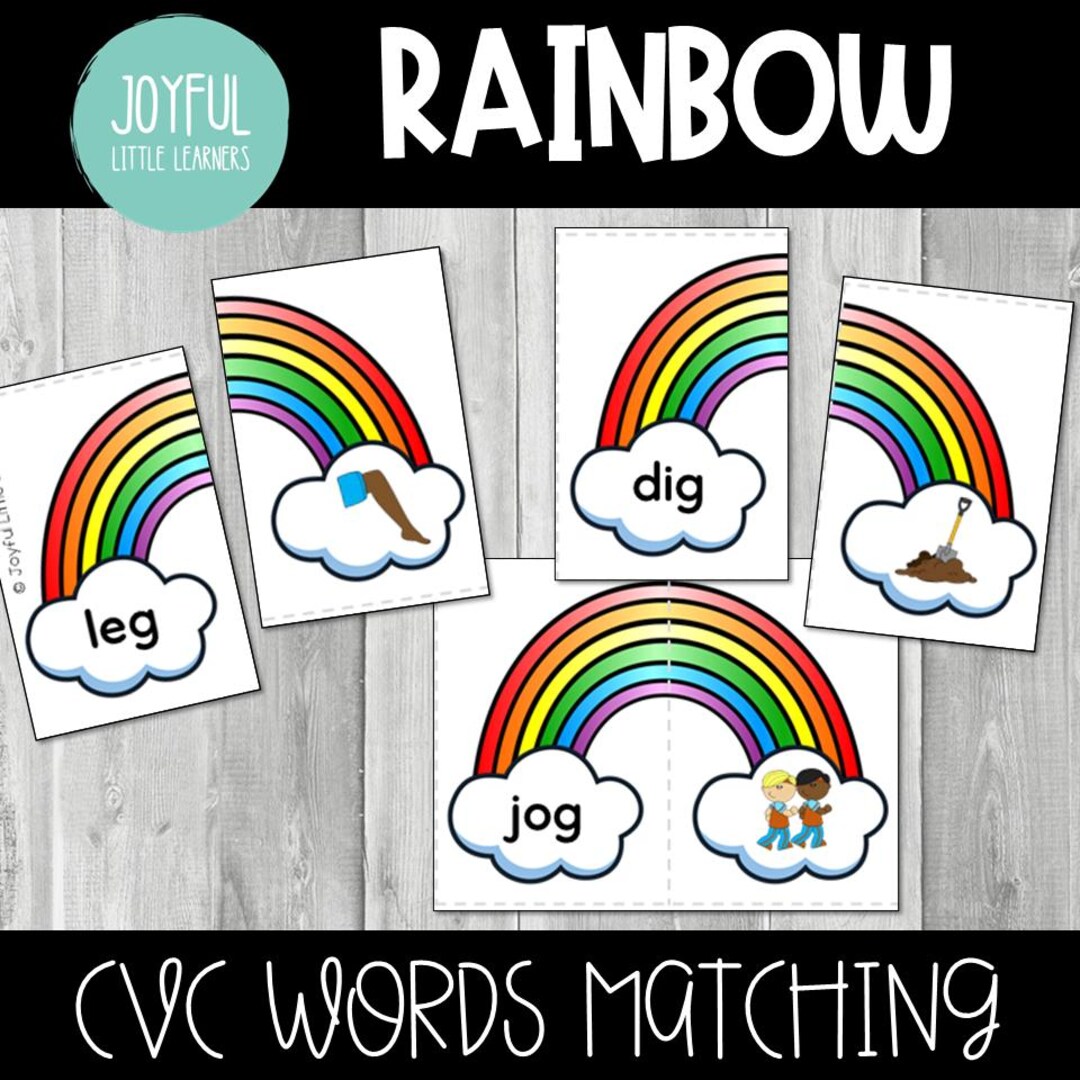 St. Patrick’s Day Rainbow CVC Words Match | Spring Rainbows Decoding ...