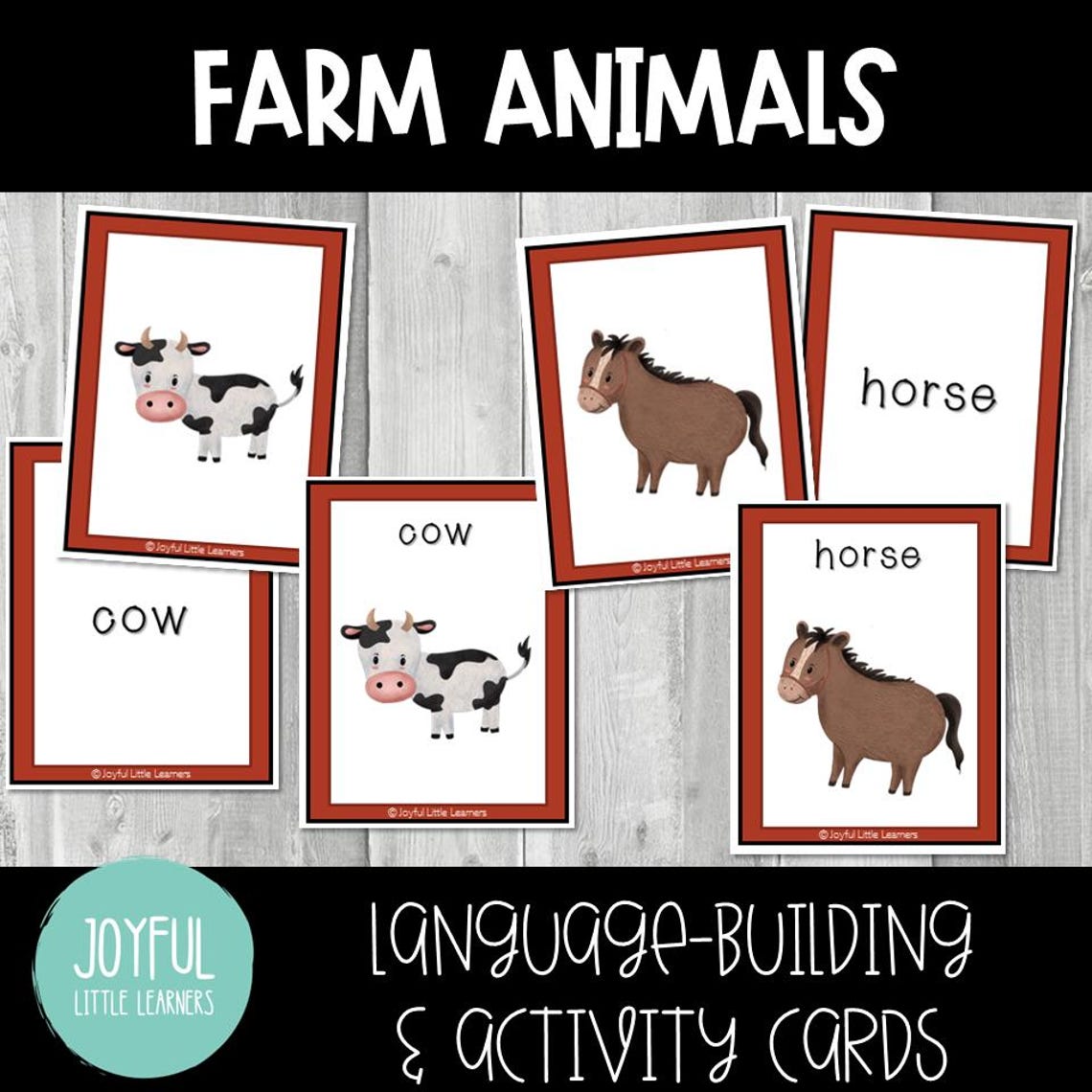 Farm Animal Language-building Activity Farm Animal Activity Cards - Etsy