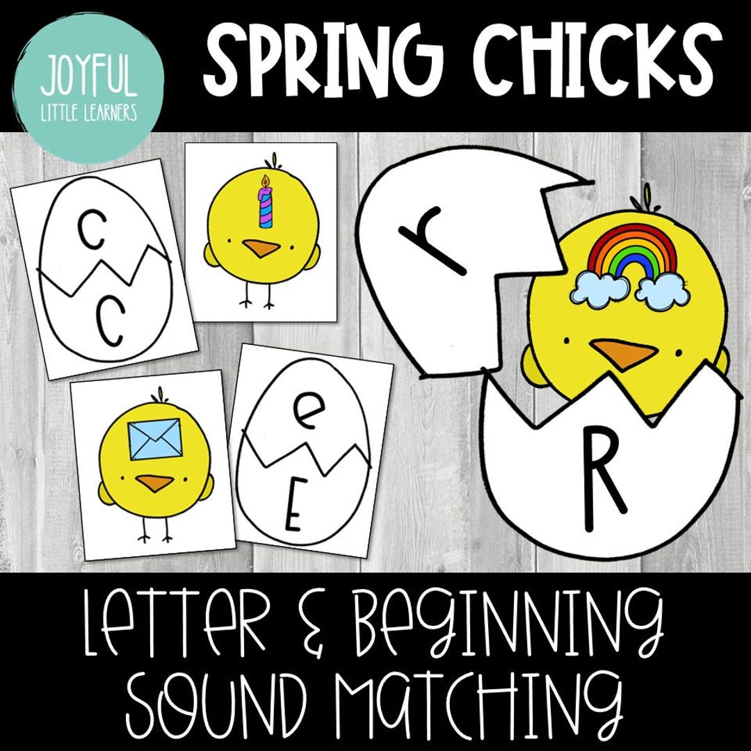 Spring Chicks Letter and Beginning Sound Matching | Easter Chicks ...
