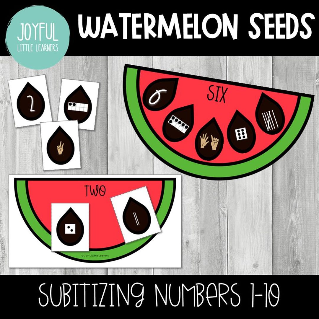 Watermelon Seeds Subitizing Activity for Numbers 1-10 | Summer Number ...