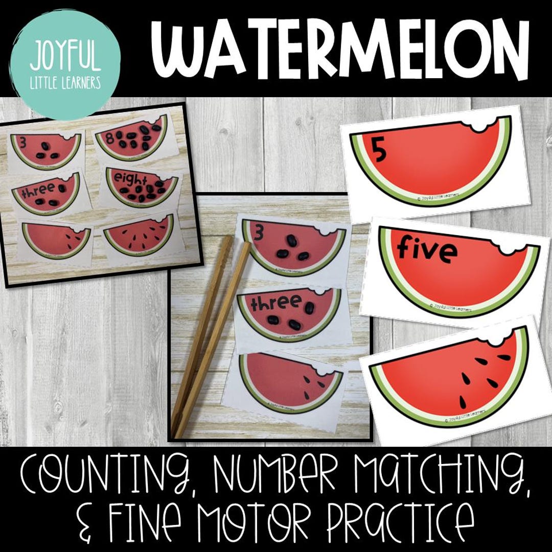 Watermelon Seed Number Matching and Counting | Summer Fine Motor and ...
