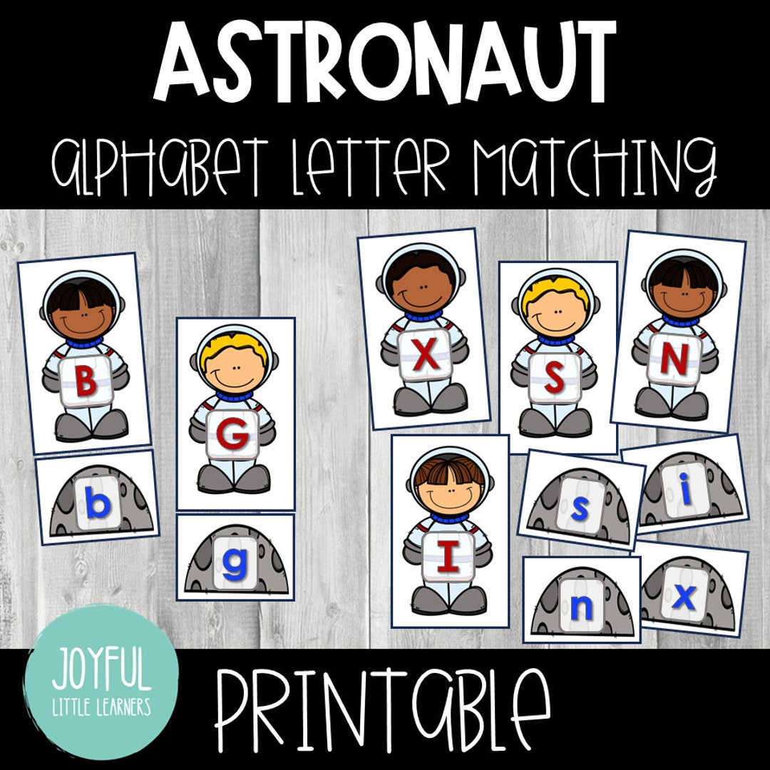 Outer Space Astronaut ABC Letter Matching Printable Digital Download - Etsy