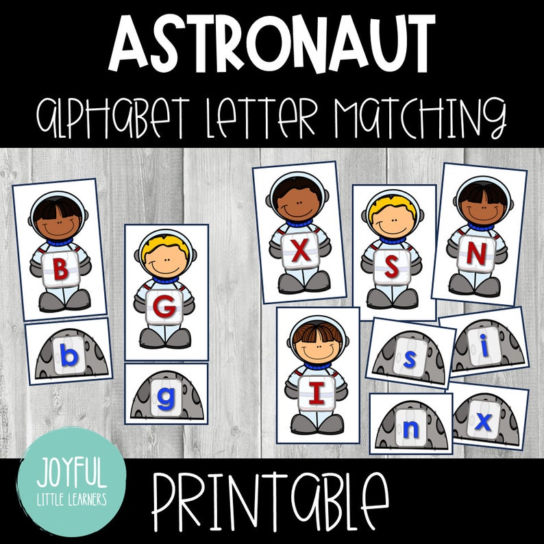 Outer Space Astronaut ABC Letter Matching Printable Digital Download - Etsy