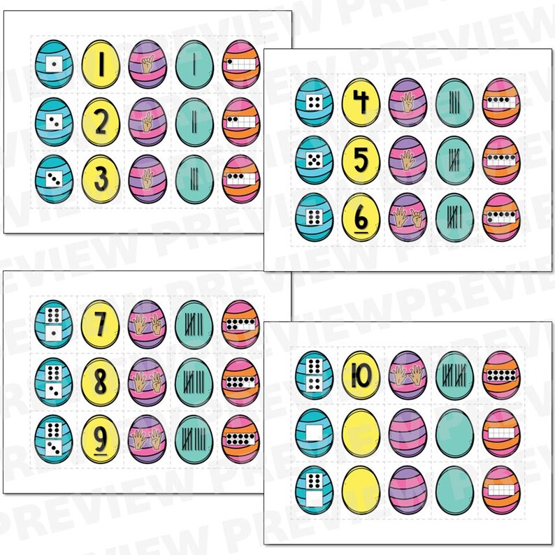 Easter Basket Subitizing Activity for Numbers 1-10 | Easter Egg Number ...