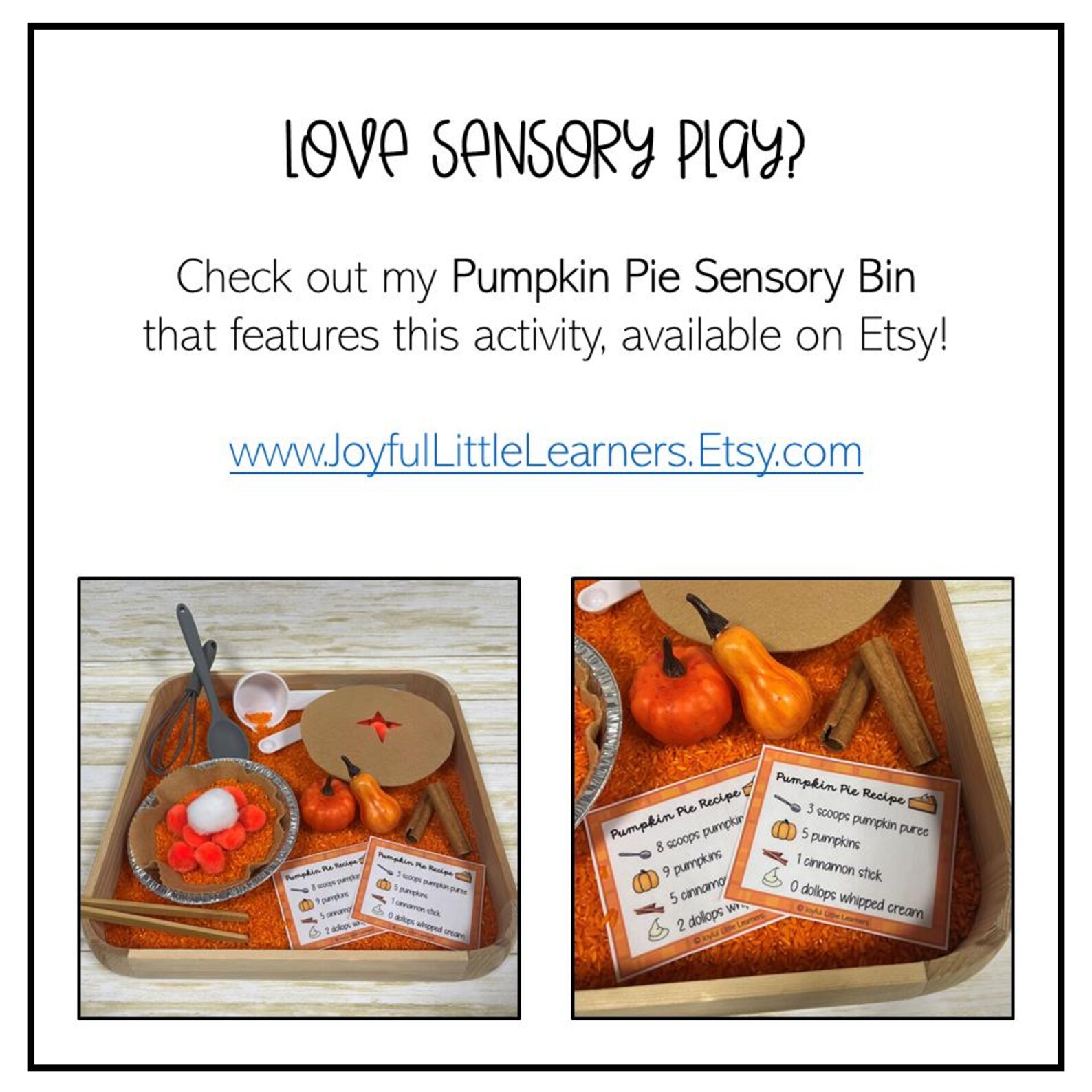 Pumpkin Pie Recipe Cards | Pumpkin Pie Sensory Bin Task Cards ...