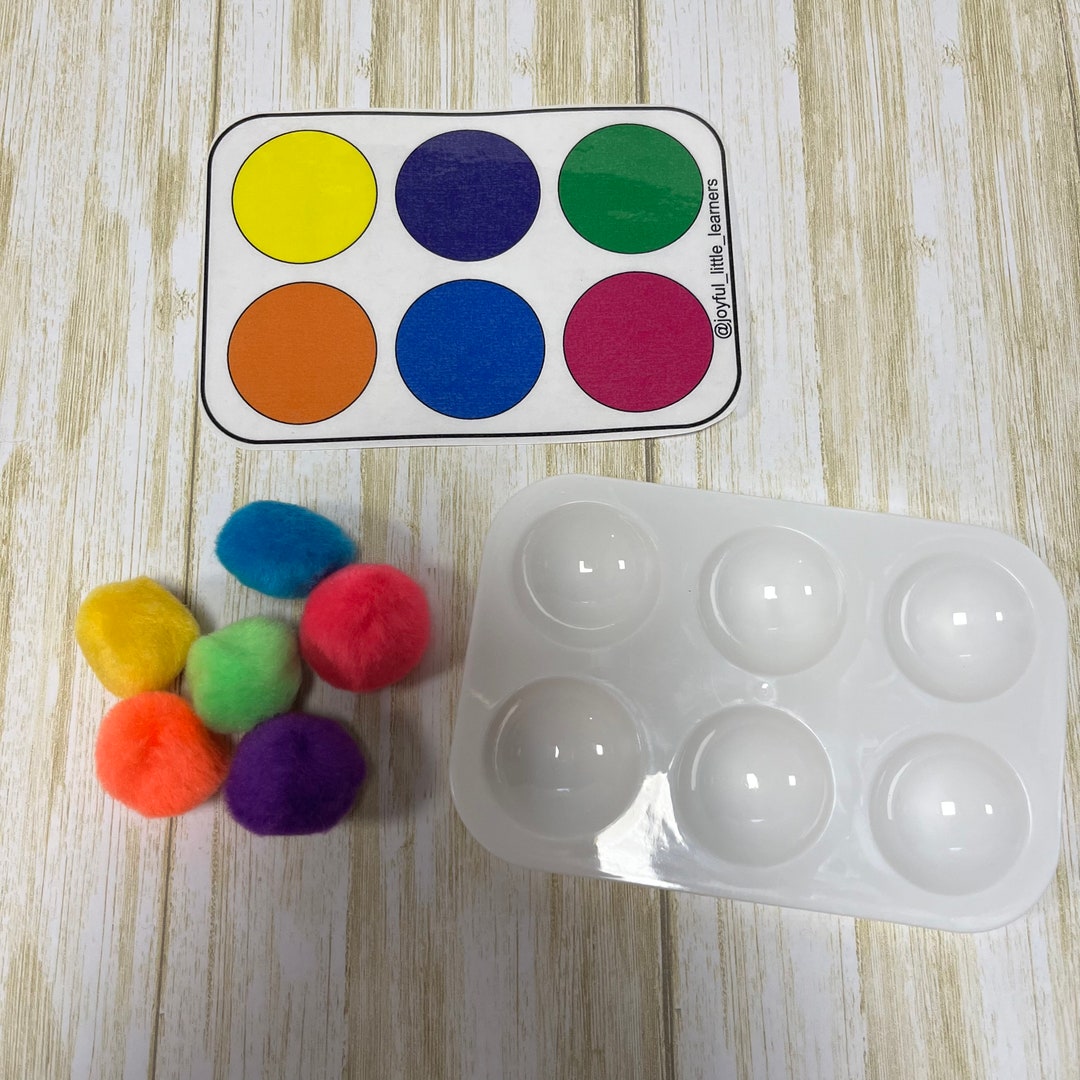 Pom Pom Color Code Matching Toddler Preschooler Busy Bag - Etsy