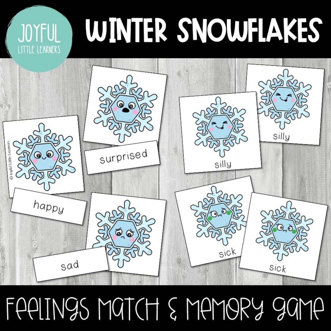 Winter Snowflakes Feelings Card Game | Snowflake Emotion Card Activity ...