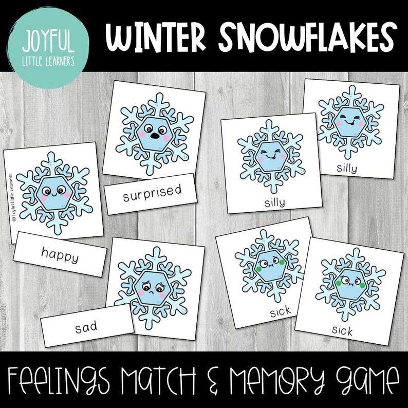 Winter Snowflakes Feelings Card Game | Snowflake Emotion Card Activity ...