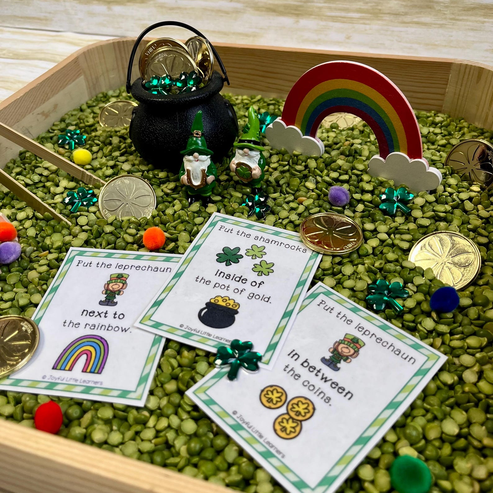 St. Patrick’s Day Leprechaun Sensory Bin | Leprechaun Prepositions ...
