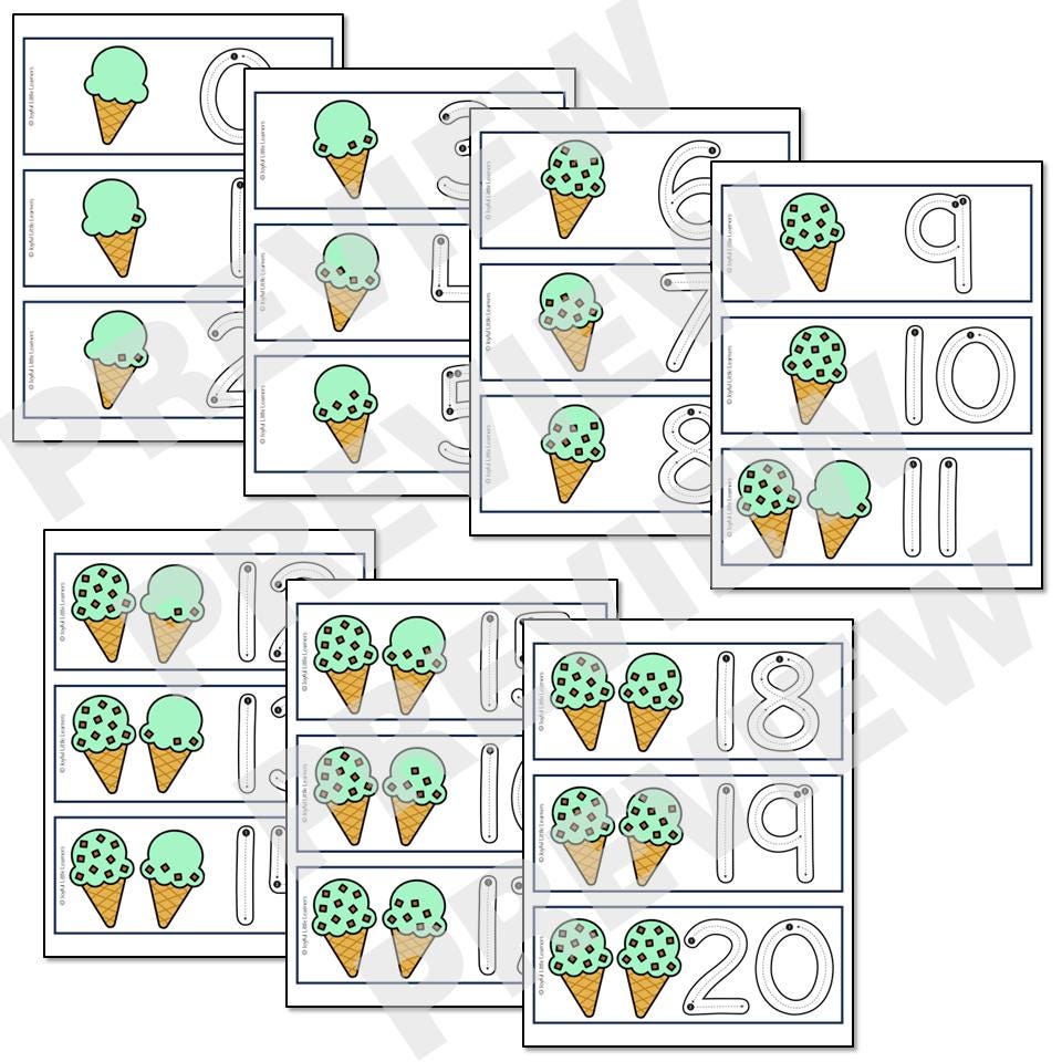 Ice Cream Cone Number Formation Activity | Ice Cream Counting & Number ...