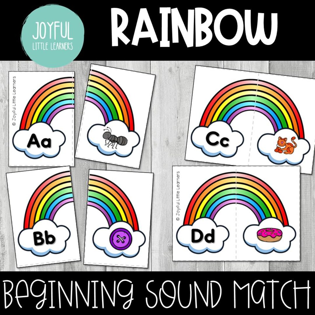 St. Patrick’s Rainbow Beginning Sound Matching | Spring Rainbow Letter ...